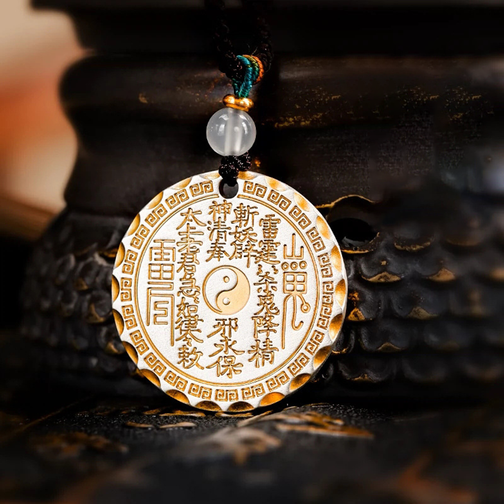 Daoist Harmony Copper Pendant – Mountain Ghost Hua Qian with Yin-Yang ...